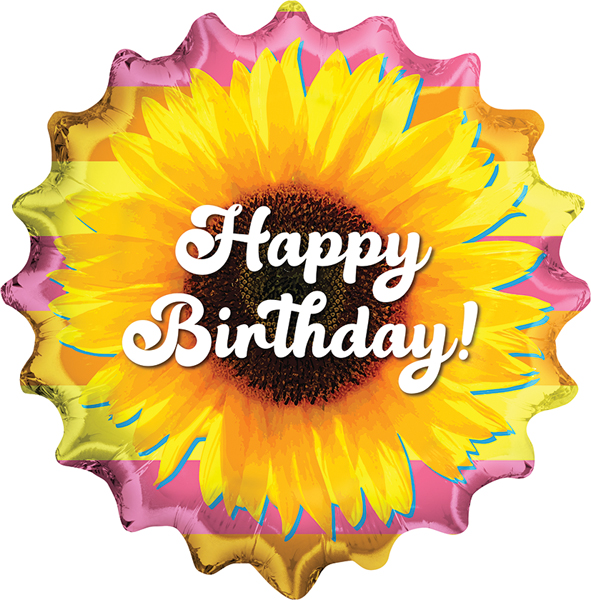 28 Inch Birthday Sunflower Balloon - Balloons.com