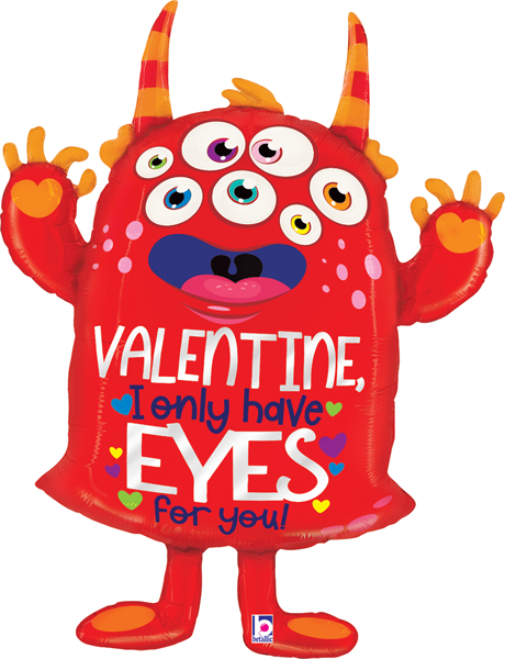 38" Valentine Monster Balloon - Balloons.com