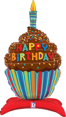 Shape Birthday StandUps Cupcake AirFill Balloon Decor - Balloons.com
