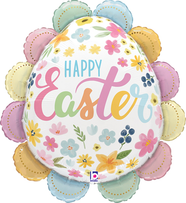 30 Inch Easter Ruffled Floral Egg Balloon - Balloons.com
