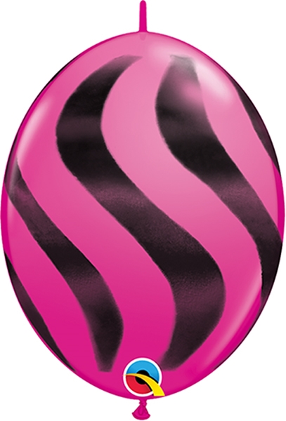 12 Inch Wild Berry with Black Ink Wavy Stripes Quick Link Latex ...