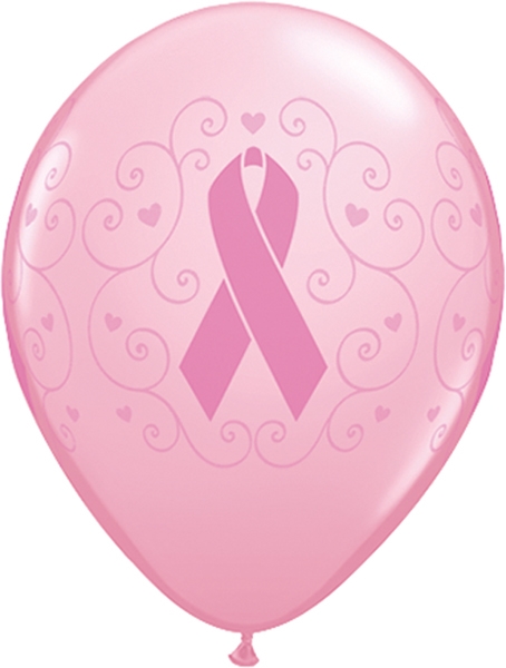 11 Inch Breast Cancer Awareness Latex Balloons 50pk - Balloons.com