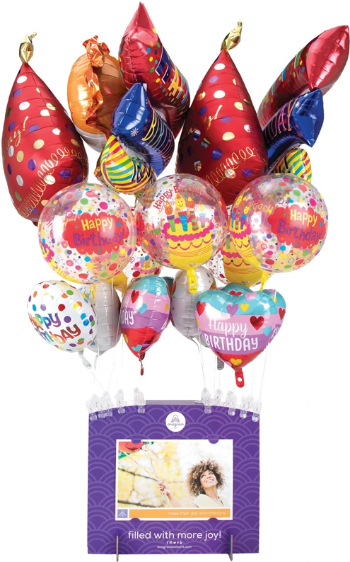 Purple Corrugated Floor Display for Helium Balloons - Balloons.com
