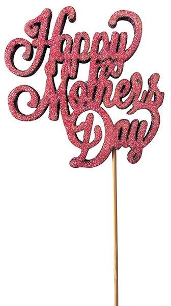 Best Mom Ever Pink Glitter Wooden Pick 12pk - Balloons.com