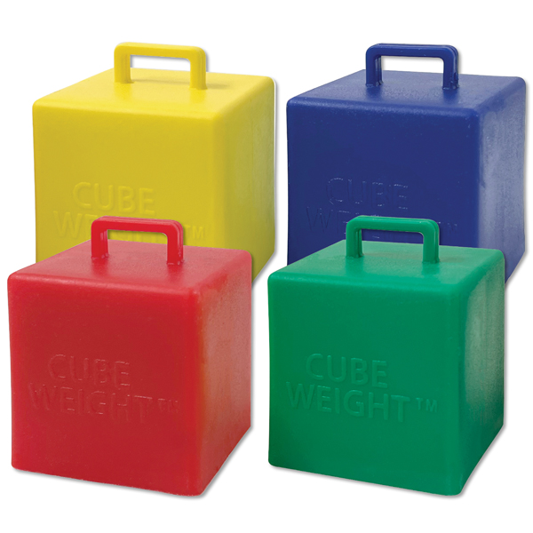 65g Cube Weight™ Primary-Plus Balloon Weights 10pk - Balloons.com