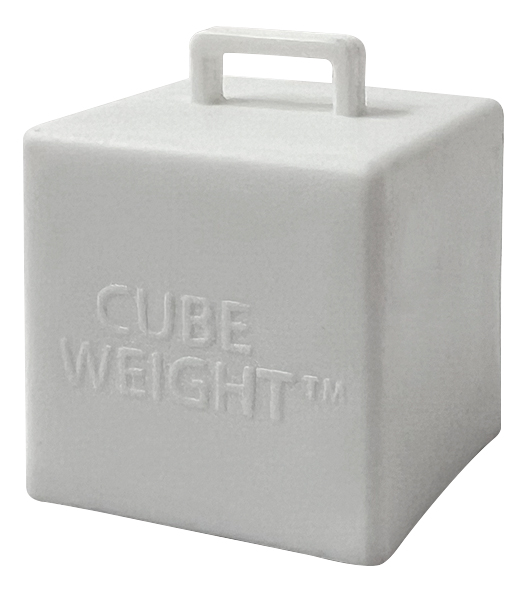 65g Cube Weight White Balloon Weights 10pk - Balloons.com