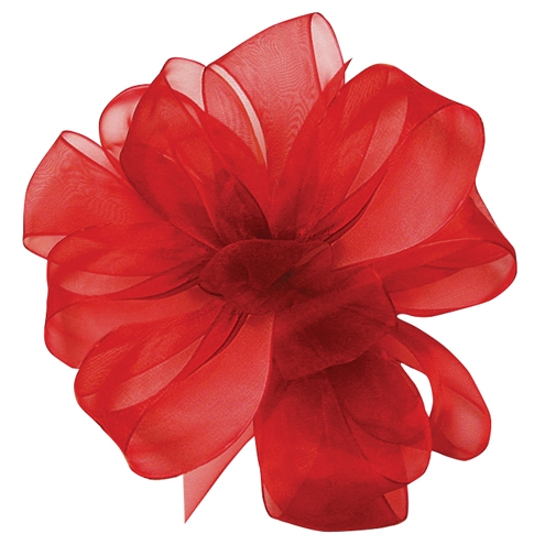 100 Yards #9 Red Chiffon Mono Sheer Ribbon - Balloons.com