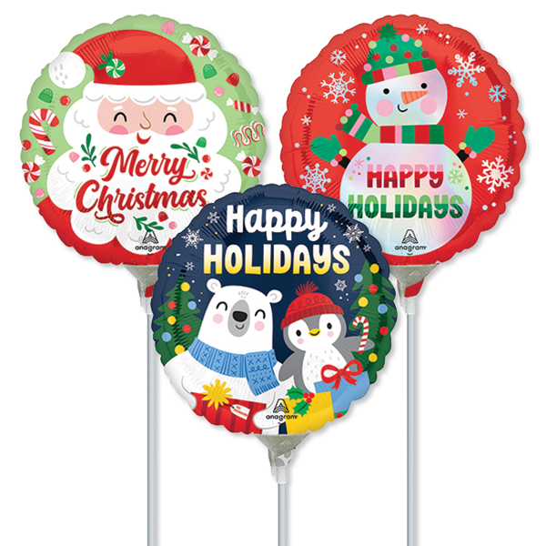 4 Inch Christmas Pre-Inflated Micro Stick Balloons ProfitPak 30pk ...