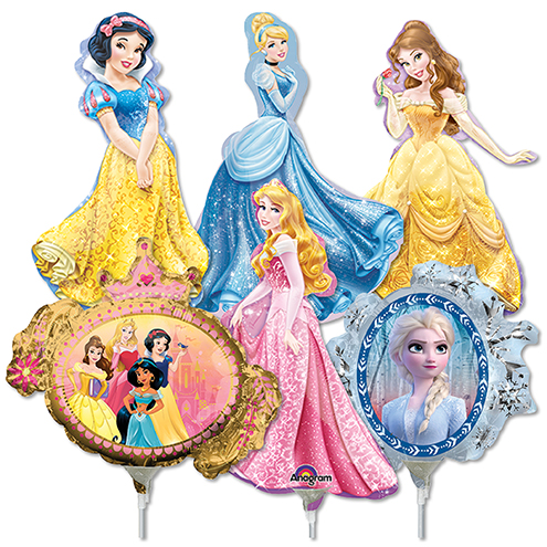 14 Inch Disney Princesses Pre-Inflated Minishape Stick Balloons ...