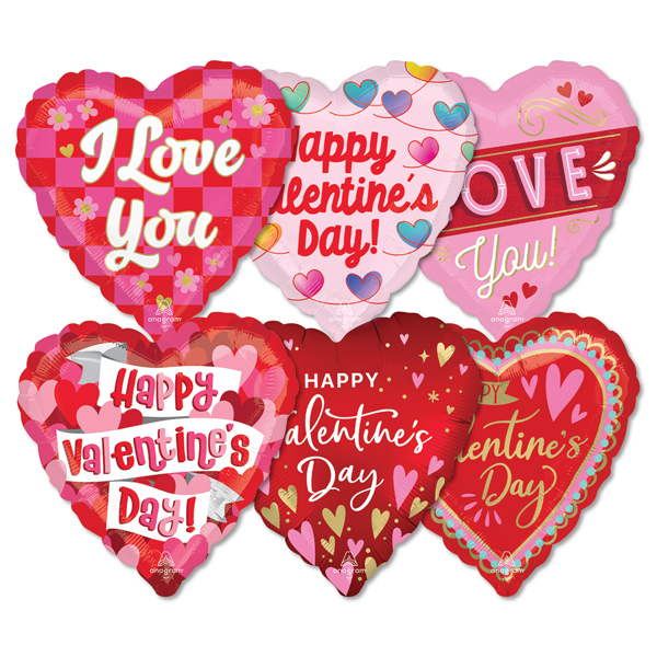 Jumbo Foil Valentine & Love Assortment 30pk - Balloons.com