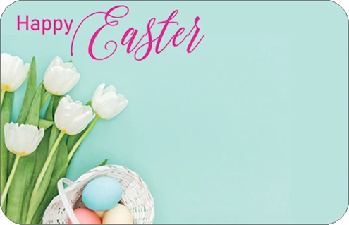 Easter Basket & Tulips Enclosure Card 50 pk - Balloons.com
