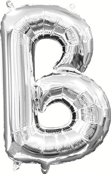 16" Silver Air Fill Letter B Balloon - Balloons.com