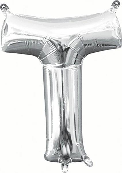 16" Silver Air Fill Letter T Balloon - Balloons.com