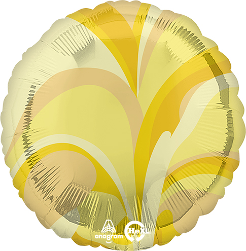 Std Yellow Macro Marble Circle Balloon - Balloons.com