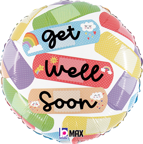 Std Cheerful Get Well Band-Aids Balloon - Balloons.com