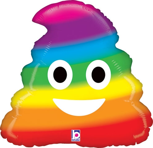 Shape Rainbow Poop Emoticon Balloon - Balloons.com