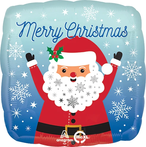 Std Christmas Snowy Santa Balloon - Balloons.com
