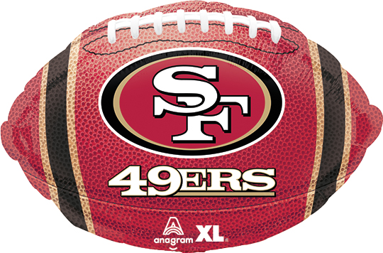18 Inch NFL 49ers Football Std Shape Balloon - Balloons.com