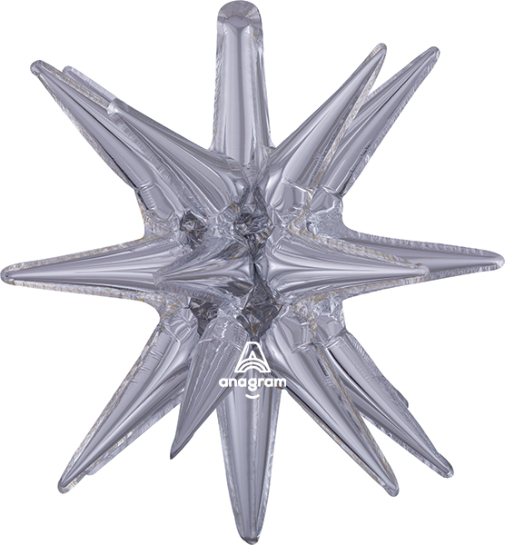 20 Inch Air Fill Silver Magic Star Balloon - Balloons.com