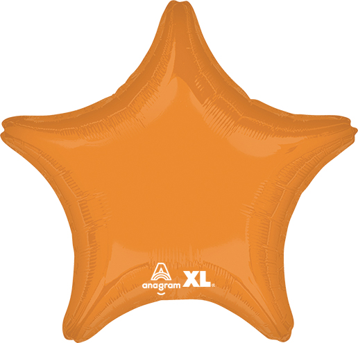 Std Vibrant Orange Star Balloon - Balloons.com