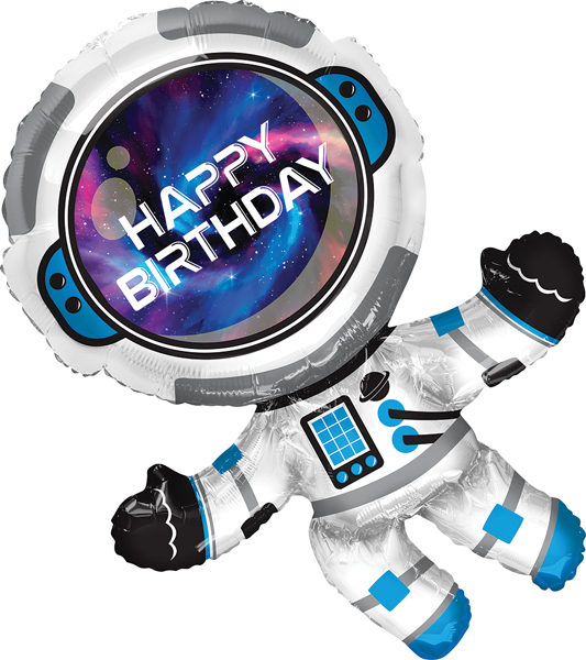 36 Inch Birthday Galaxy Astronaut Balloon - Balloons.com