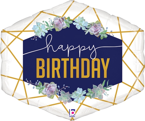 30 Inch Geo Navy Birthday Balloon - Balloons.com