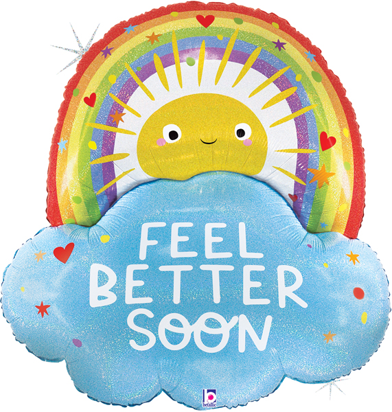 35 Inch Feel Better Rainbow Sun Balloon - Balloons.com