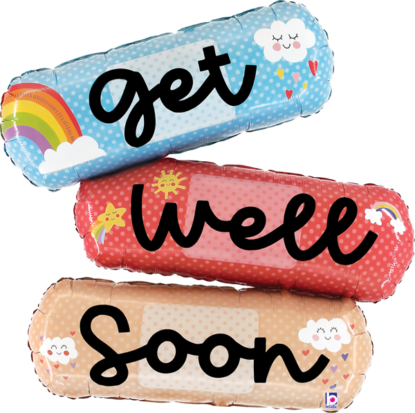47 Inch Cheerful Get Well Band-Aids Balloon - Balloons.com