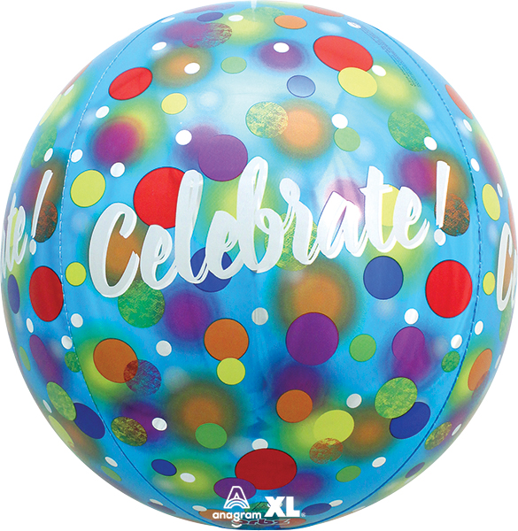 16 Inch Orbz Celebrate Party Dots Balloon - Balloons.com