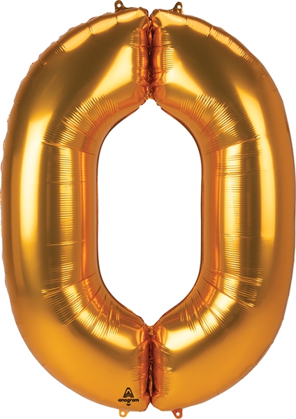 53 Inch Giant Gold Number Zero Balloon - Balloons.com