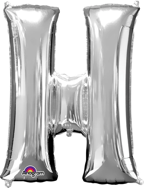 26x32" Silver Letter H Balloon - Balloons.com