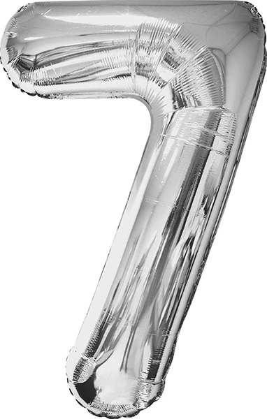 34" Silver Number 7 Balloon - Balloons.com