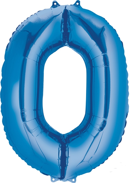 34 Inch Blue Number Zero Balloon - Balloons.com