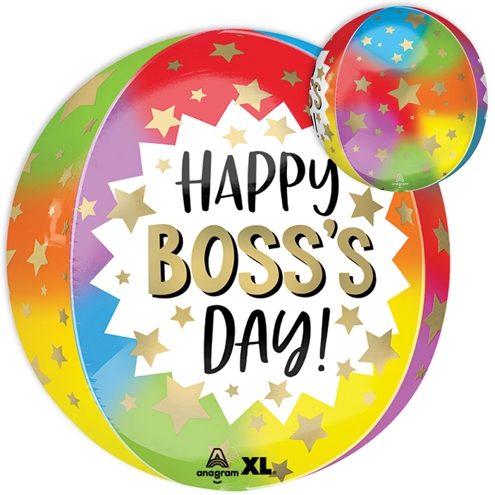 16 Inch Orbz Boss's Day Colorful Balloon - Balloons.com