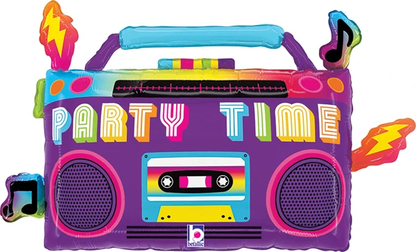 28" Party Time Boom Box Balloon - Balloons.com