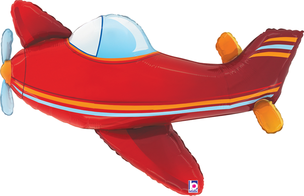 37" Red Airplane Balloon - Balloons.com