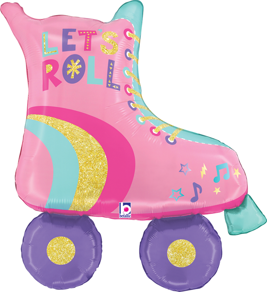 33" Pink Roller Skate Balloon - Balloons.com