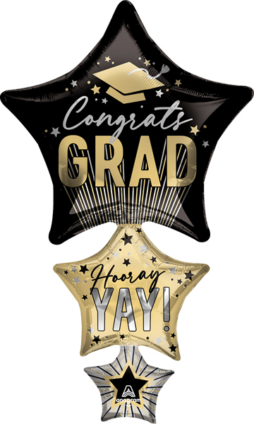 42 Inch Graduation Stripes on Stripes Stars Balloon - Balloons.com