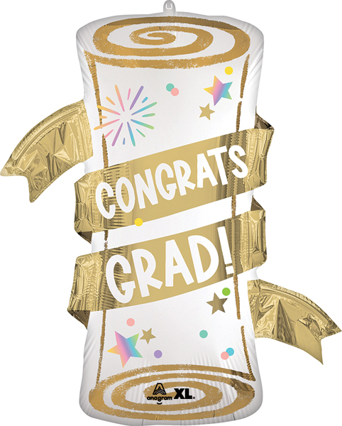 31 Inch Graduation Pastel Diploma Balloon - Balloons.com
