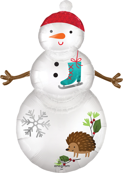 38 Inch Woodland Snowman Balloon - Balloons.com