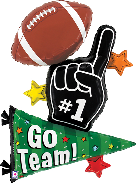 35 Inch Football Tailgate Trio Stack Balloon - Balloons.com